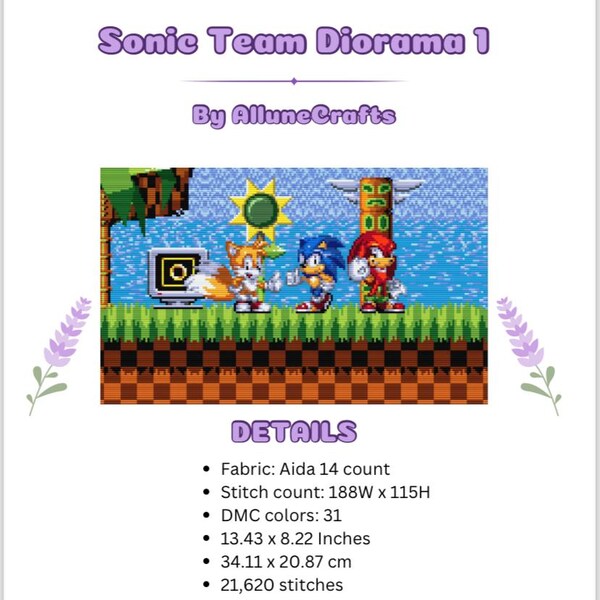 Metal Sonic Sonic the Hedgehog Cross Stitch Pattern Cute Small 4 Inch ...