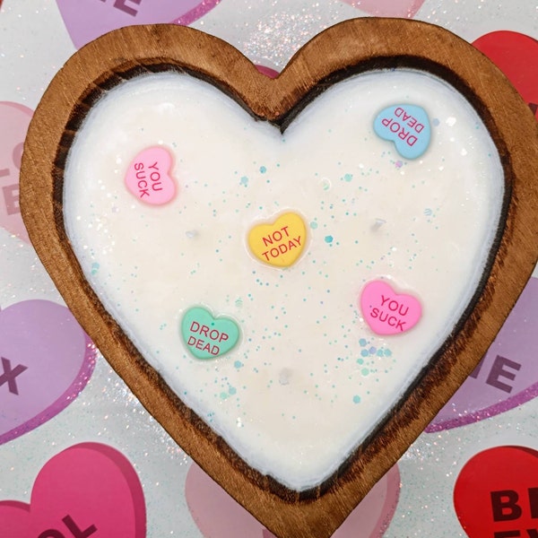 6 Multicolor Mean Curse Word Conversation Heart Resin Cabochons ...