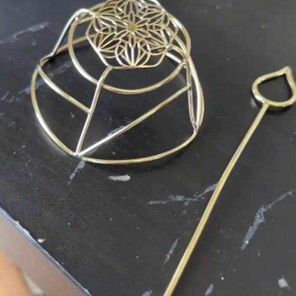 Gold Bun Holder, Bun Cuff, Wiggle Hair Pin, Hair Bun Cage, Brass Hair ...