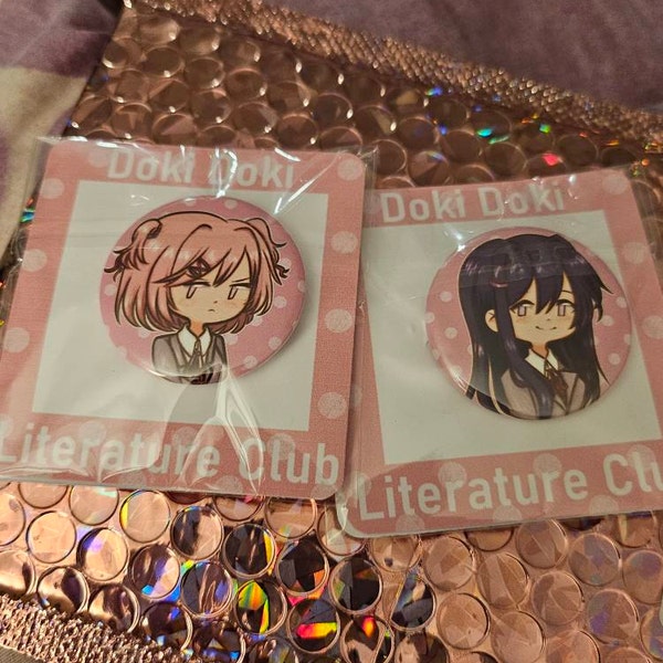 Doki Doki Literature Club Buttons & Stickers Set - Etsy Canada