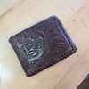 Hand Tooled Rose Pattern Leather Wallet - Etsy