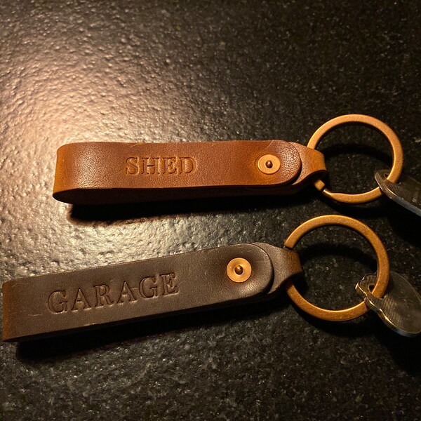 Personalized Leather Keychain - Custom Leather Keychain Handmade in USA ...