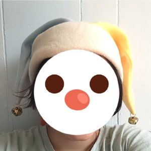 Night Cap Navy Blue Pointed Handmade Nightcap With Pompom - Etsy