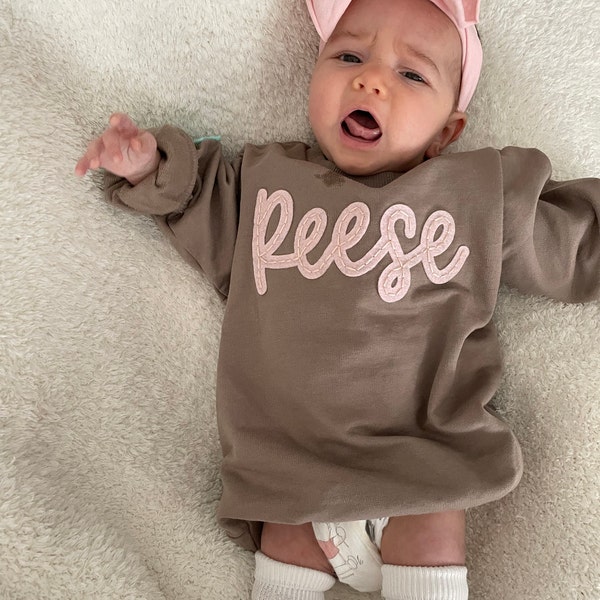 Custom Hand-embroidered Baby Toddler Sweatshirt | Personalized Baby ...