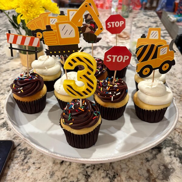 Construction-themed Party Engineering Car Cake Decorations - Perfect ...