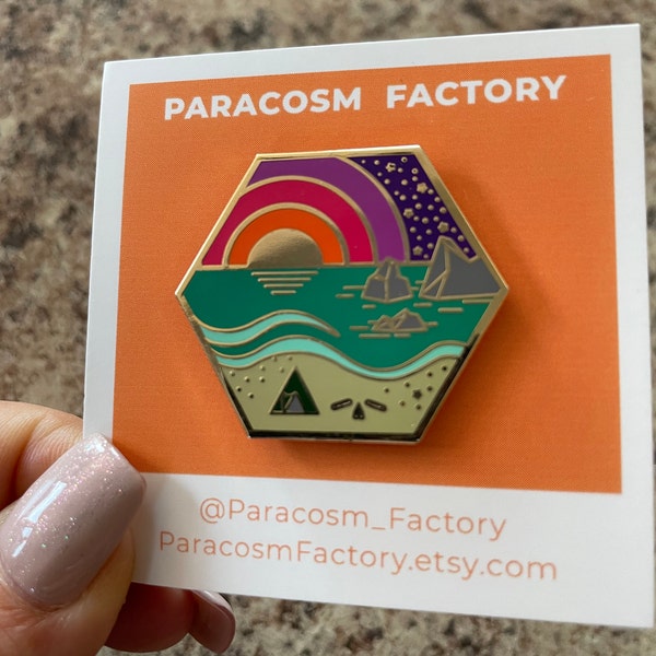 Rocky Beach Enamel Pin - Etsy