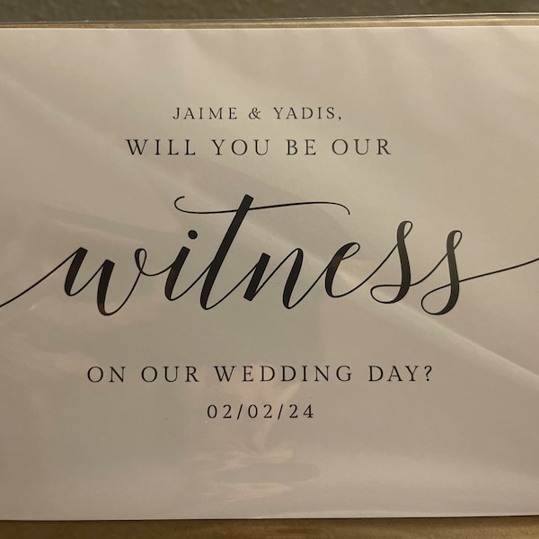 Will You Be Our Witness Card Personalised, Will You Be Witness, Wedding ...