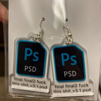 Photoshop Earrings Graphic Design Rude Fuck Swearing Illustration Art ...