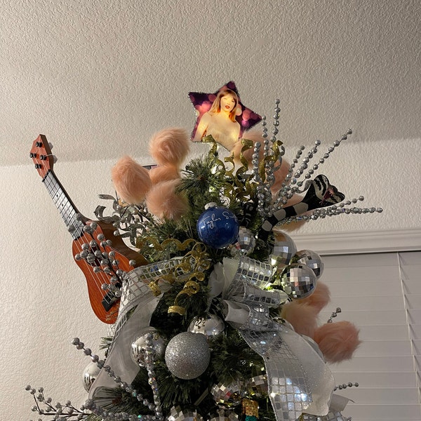 Taylor Swift Christmas Tree Topper Light up Star Eras Swiftie Custom ...