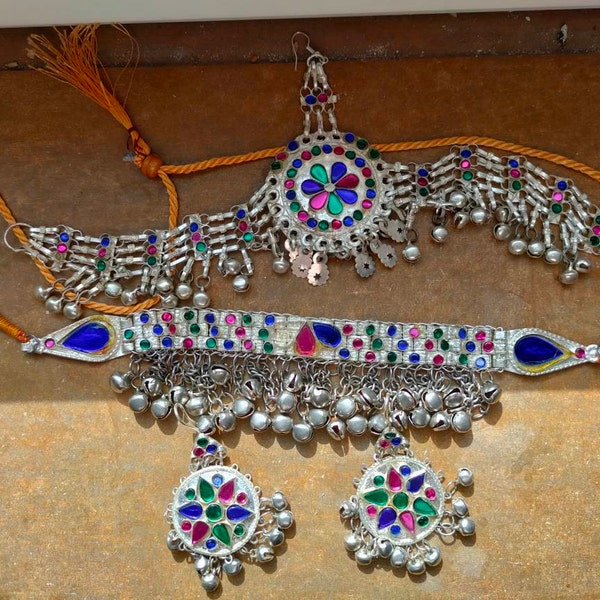 Afghan Full Jewellery Set, Afghani Jewelry Set Afghan Choker Necklace ...