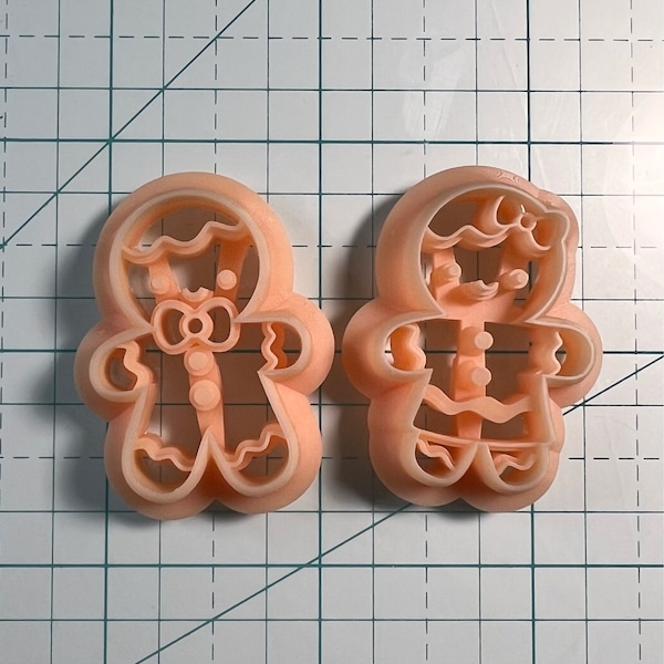 Cute Gingerbread Couple Christmas Clay Cutter, Polymer Clay Cutter for ...