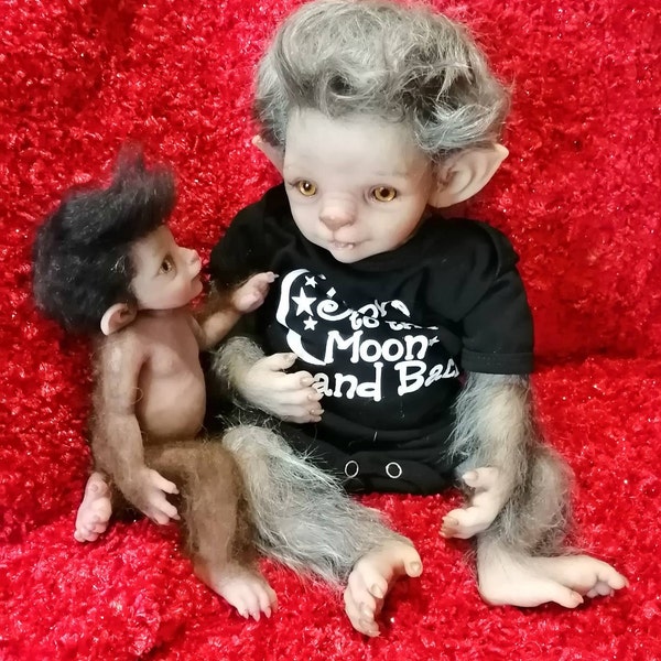 Victor Partial Silicone Doll - Boy Werewolf Preemie - 17 Inches - Made ...
