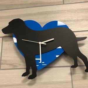 Wagging Tail Labrador Dog Black & Yellow Silhouette Wall Clock - Etsy