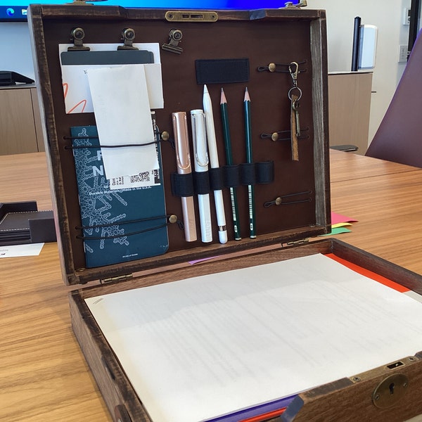 Wood Briefcase for Writers. Handmade With Walnut and Leather. Carry ...