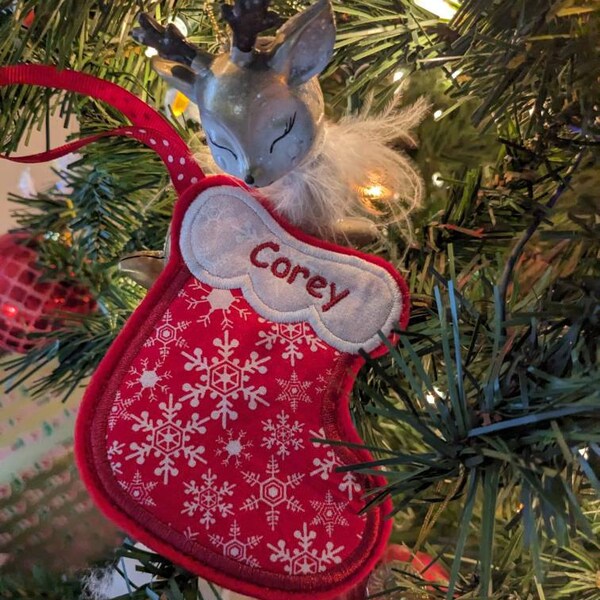 Personalized Christmas Stocking Ornament, Stocking Ornament Gift Holder ...