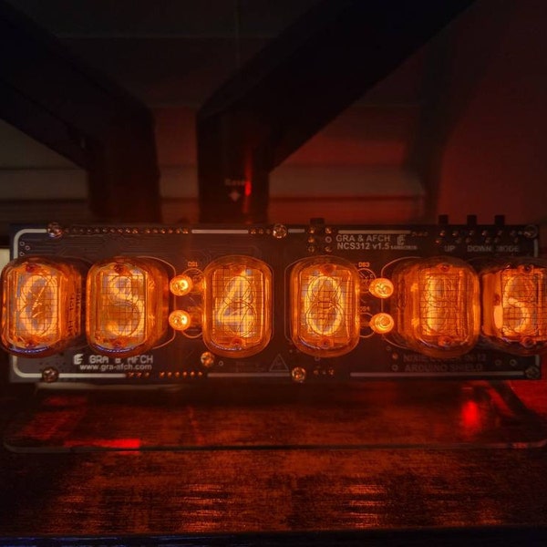 Nixie Tubes Clock IN-12 Arduino Shield Acrylic Stand GPS Temp. Sensor Remote With Sockets ...