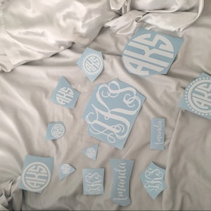 Custom Monogram Decal Sheet Monogram Sticker Pack Monogram Bundle - Etsy