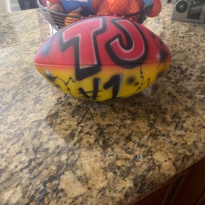 Custom Airbrushed Personalized Regulation Size FOOTBALL With Your Name ...