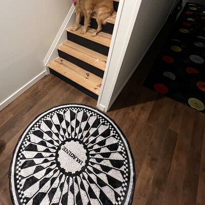 Green Marble Texture Round Rug, Green White Marble Round Rug, Emerald ...