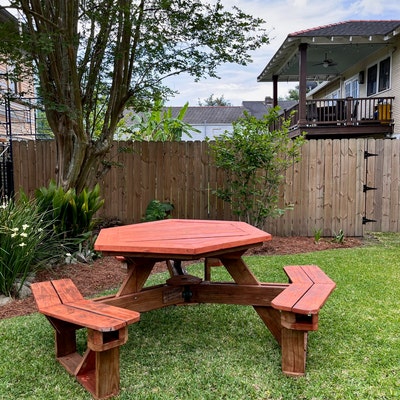 Classic Picnic Table With Separate Benches-how to Plan - Etsy