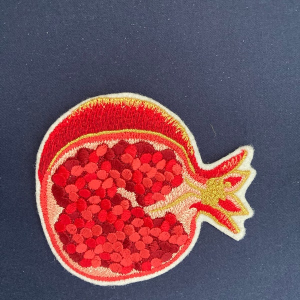 Pomegranate Embroidered Iron on Patch - Etsy