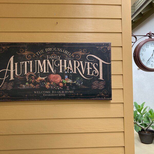 Personalized Autumn Harvest Sign: Rustic Fall Farmhouse Decor - Etsy