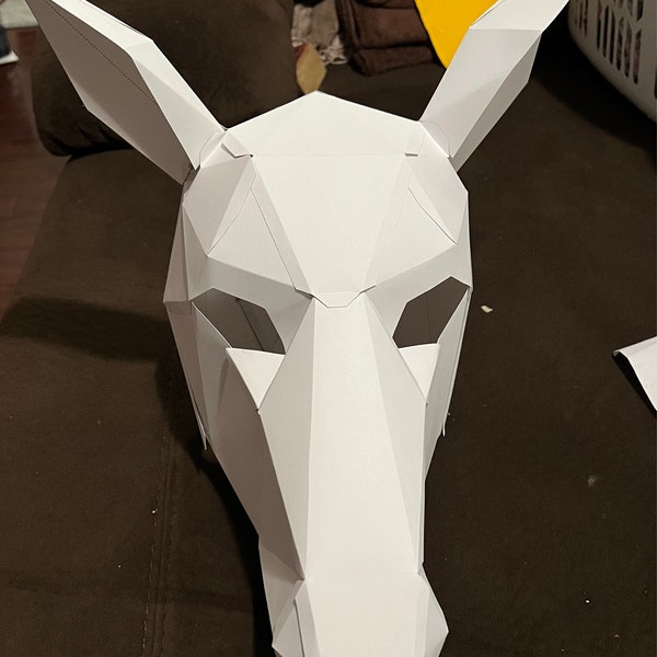 DIY Donkey Mask, Low Poly Paper Craft Template, DIY Printable Mask ...