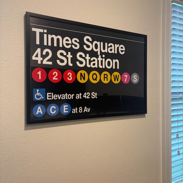 Times Square Subway Sign Poster: NYC Transit Wall Art - Etsy
