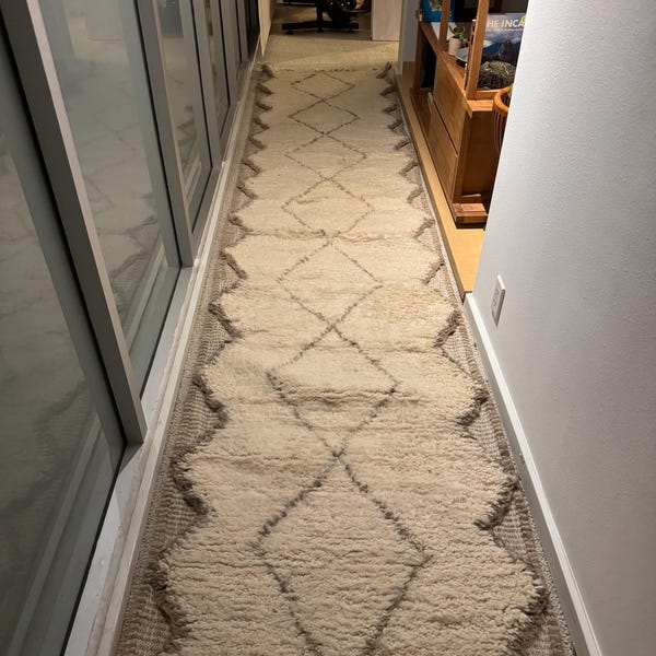 Custom Hallway Beige Moroccan Rug Runner, Beni Ourain Runner Rug ...