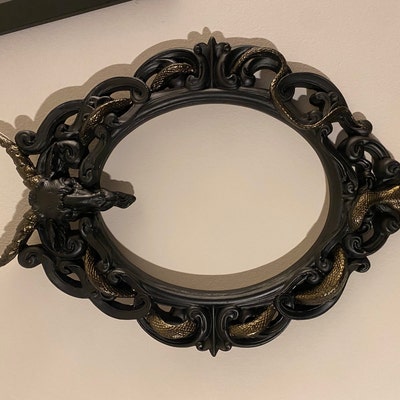 Handmade Ornate Oval Plaster Snake Serpent Frame With Baphomet goth ...