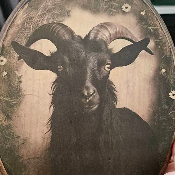 Black Phillip Goat Victorian Wall Art - Vintage Style Animal Art ...