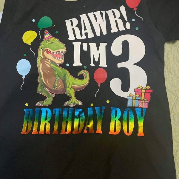 Birthday Boy Dinosaur PNG, 3rd Birthday Dinosaur Png, 3 Years Old ...