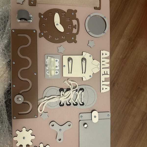 Big Busy Board, Activity Board for Exercising Fine Motor Skills - Etsy