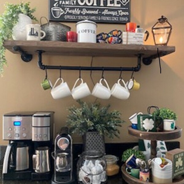 Personalized Coffee Shop Farmhouse Retro Style Wood Sign Wall Art ...
