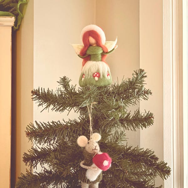 Fairy Toadstool Tree Topper, Yule Celebrations/christmas Needle Felt ...