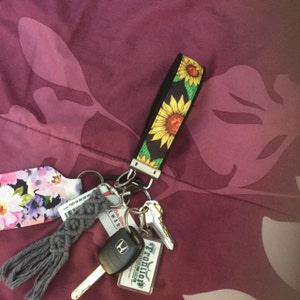 Sunflower Wristlet Key Chain Key Fob Key Holder Key Strap Key - Etsy
