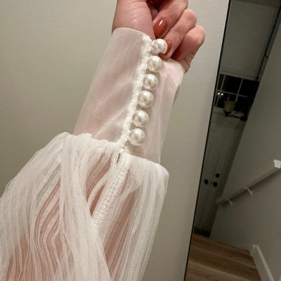 Pearl Robe Boudoir Robe Sheer Robe Long Bridal Robe Bridal Dressing ...