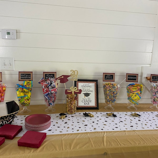 GRADUATION CANDY BUFFET, Candy Bar Labels, Grad Candy Bar, Graduation ...