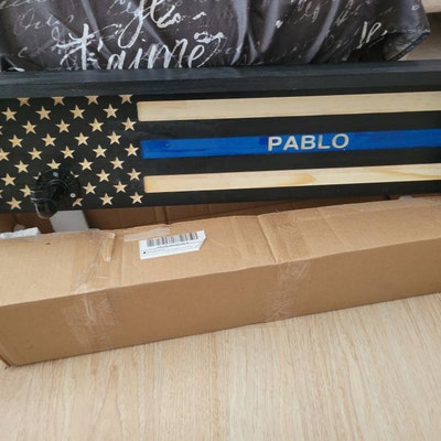 Engraved Personalized Police Duty Gear Rack Thin Blue Line Galvanized ...