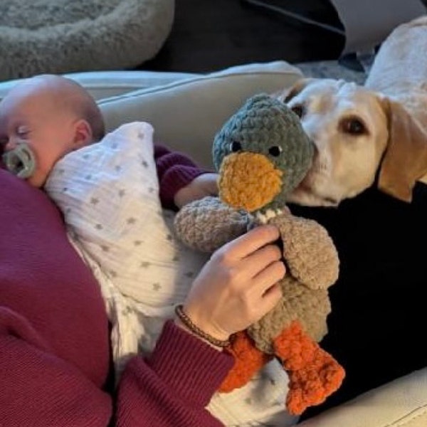 Mallard Duck Snuggler Lovey, Duck Nursery Decor, Baby Snuggle Animal ...