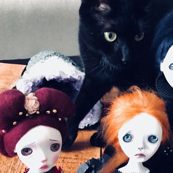 Goth Creepy Handmade Figurative Sculpture Unique Dark Gothic Sad ...