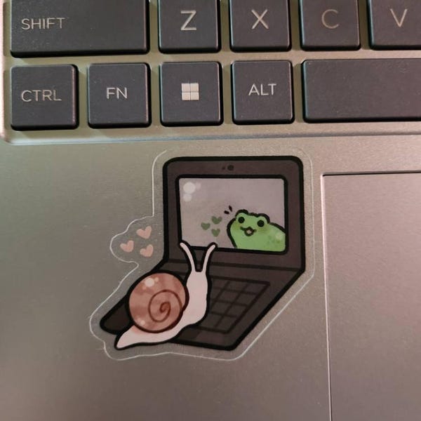 Date Night Clear Sticker Set of 2 / Snail and Frog Stickers / Cute ...