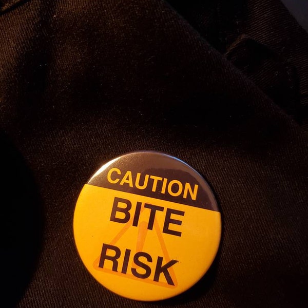 CAUTION Badges | Furry Nonverbal Communication Pin for Comic Cons ...