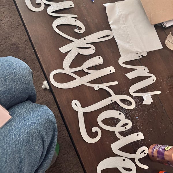 Custom Cursive Gold Glitter Banner / Personalized Script Glitter Sign ...