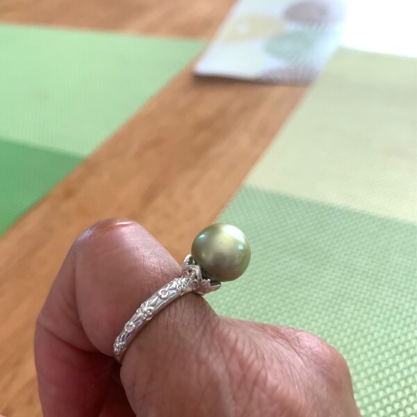 Vintage-inspired Pearl Ring, Choice of Silver or 14k Gold, Unset or ...