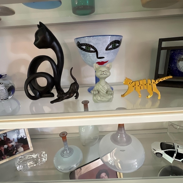 Abstract Cat Sculpture, Minimalist Cat Figurine, Geometric Cat Decor ...