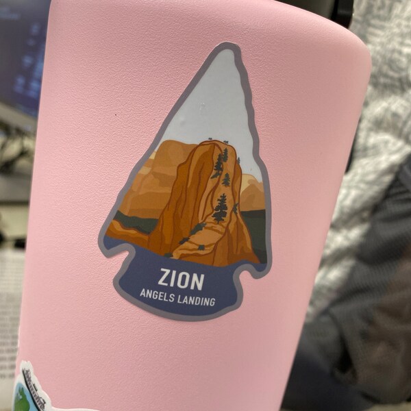 Angels Landing Zion National Park Sticker, Utah State Souvenir ...