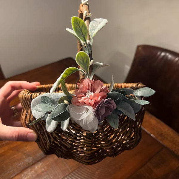 Flower Girl Basket | Willow Wedding Basket | Wedding Basket Set | Ring ...