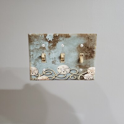 Beach Switch Plates Outlet Covers Coastal Decor Sand Dollars Rope ...