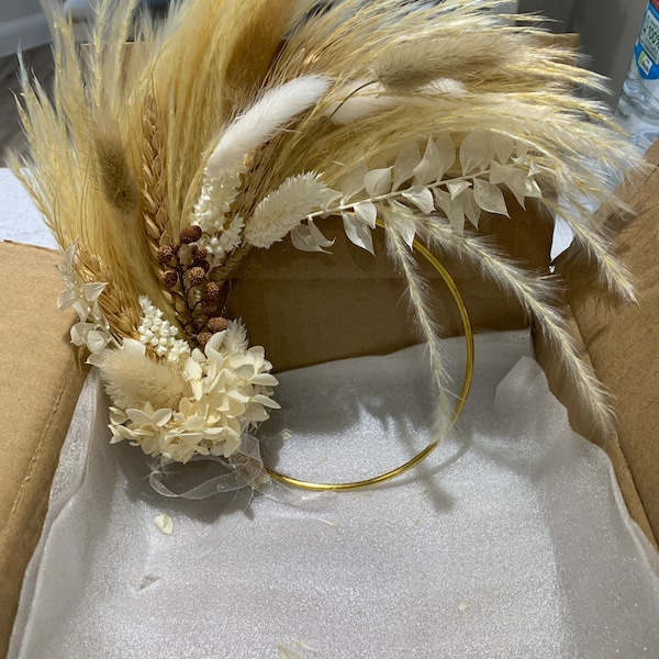 Wreath Cake Topper - Boho Dried Flower Cake Topper-party Cake Topper ...